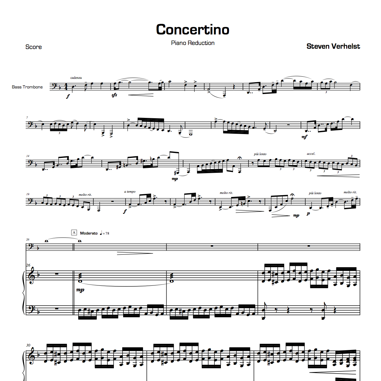 Bastasia – Bass Trombone + Tuba solo & Trombone Quartet – Steven Verhelst