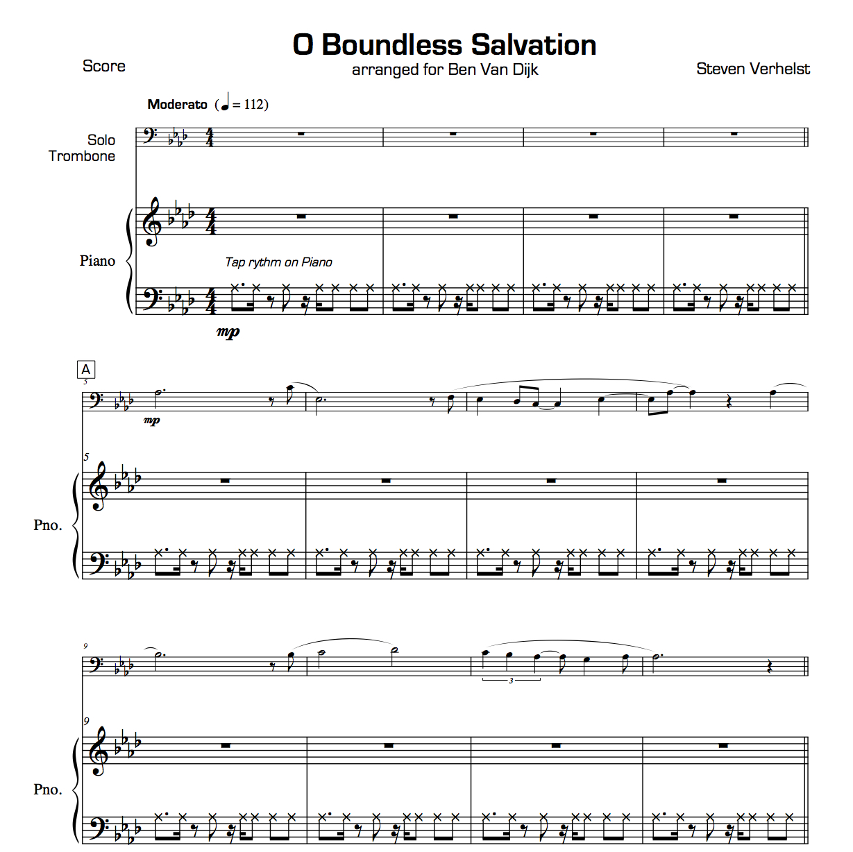 O Boundless Salvation – Trombone & Piano – Steven Verhelst