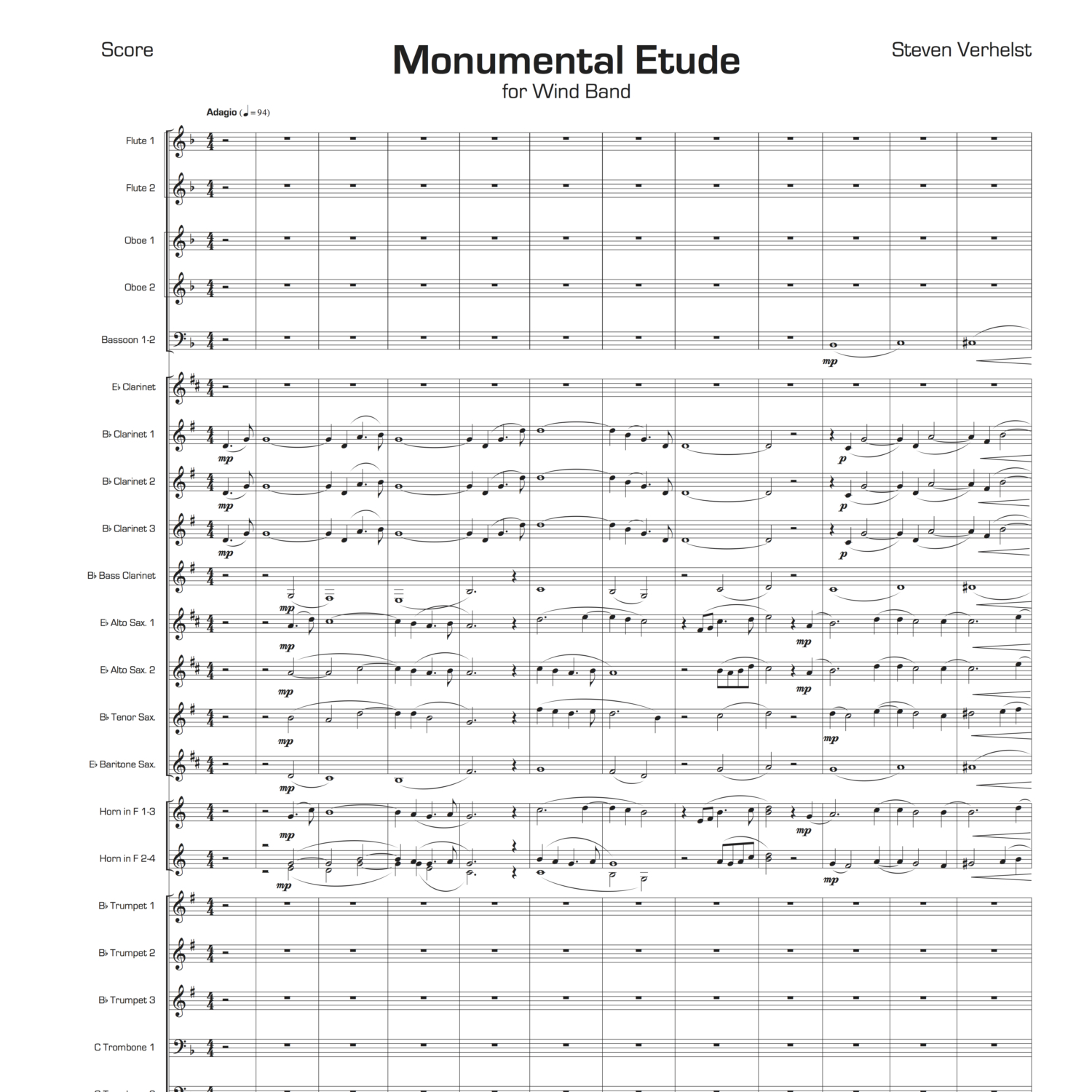Monumental Etude – Concert Band – Steven Verhelst