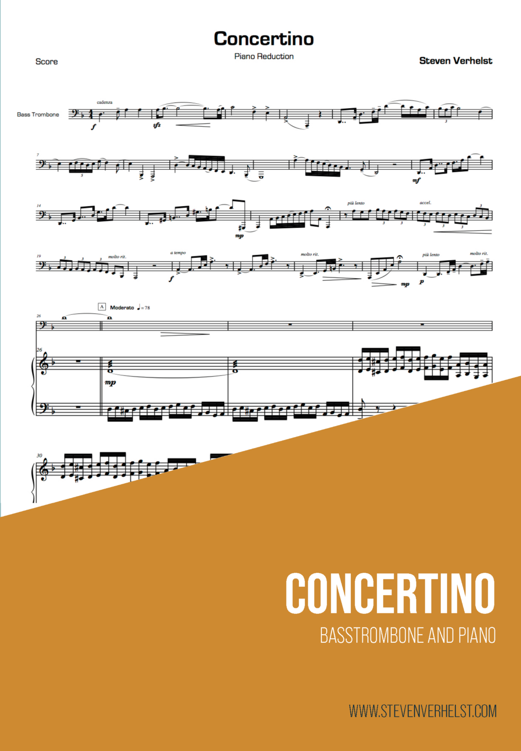 Concertino – Bass Trombone & Piano – Steven Verhelst