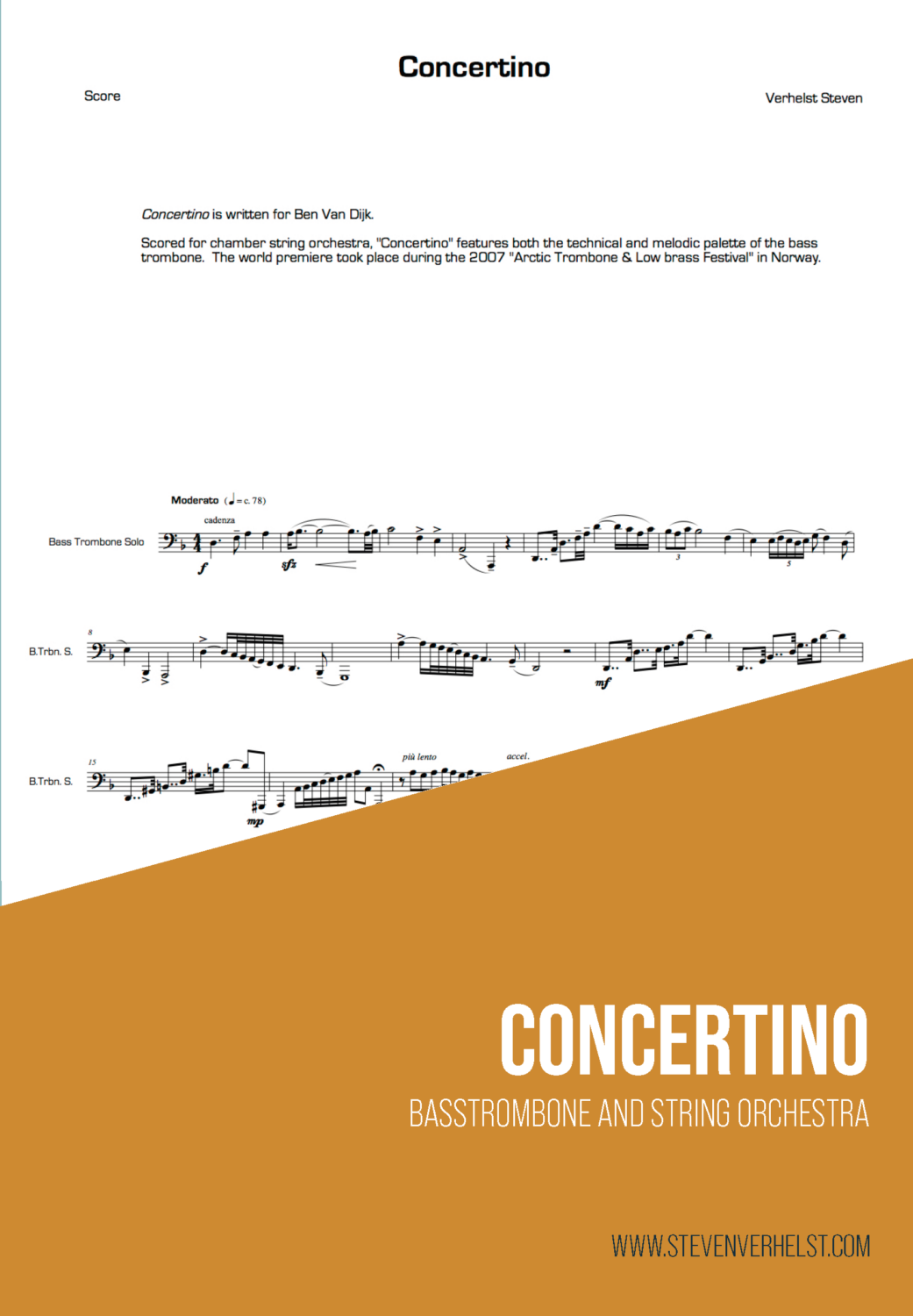 Concertino – Bass Trombone & String Orchestra – Steven Verhelst